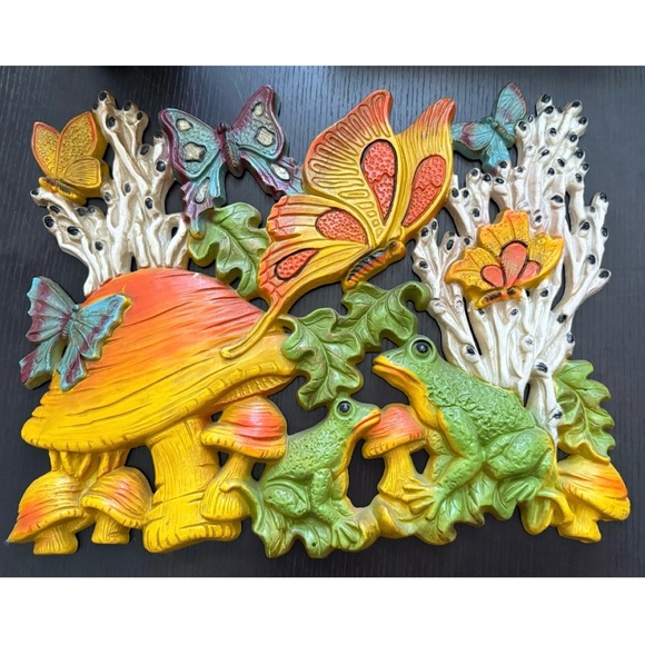 Homco | Accents | Vintage Homco Butterfly Mushrooms Frogs Wall Decor ...